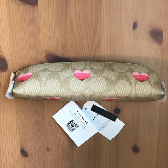 Coach | Accessories | Coach Pencil Case In Signature Canvas With Stripe ...